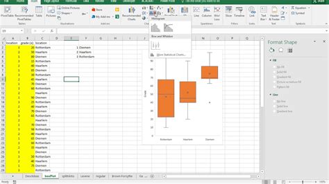 Excel 2016 Side By Side Boxplot YouTube