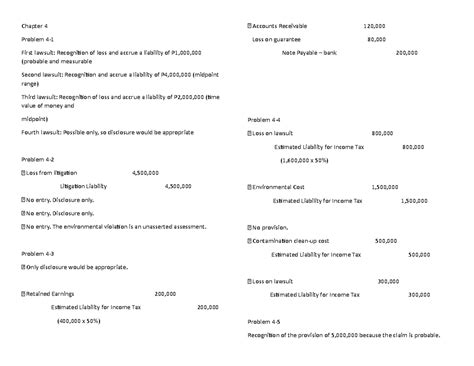 Chapter 4 Inatre Key Answers Chapter 4 Intermediate Accounting