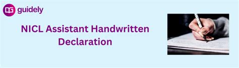 Nicl Assistant Handwritten Declaration 2024 Format Size