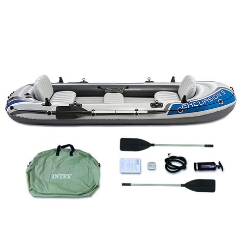Bote Inflável Intex Excursion Suporte Motor Remos Barco