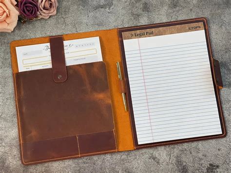 Customized Leather Portfolio With Notepad And Planner Legendary Hide