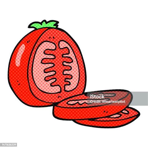 자유형 그린 만화 얇게 썬 토마토 0명에 대한 스톡 벡터 아트 및 기타 이미지 0명 과일 귀여운 Istock