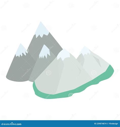 瑞士山地图标等轴矢量图 白雪覆盖的高山 库存例证 插画 包括有 旅游 上升 室外 冰川 全景 239874874