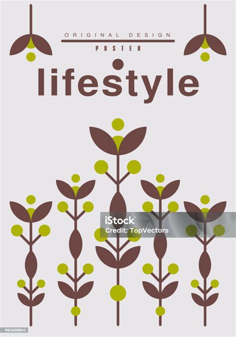 라이프 스타일 포스터 원래 디자인 카드 배너 전단지 초대장 브로셔 벡터 일러스트 레이 션에 대 한 생태 서식 파일 개념에 대한 스톡 벡터 아트 및 기타 이미지 Istock