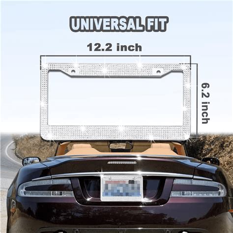 Bling Rhinestone License Plate Frames 2 Pack Airxwills Rhinestone