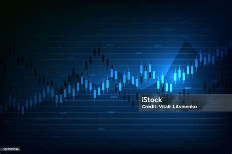 주식 시장 투자 거래의 캔 들 스틱 그래프 차트 주식 시장 데이터입니다 그래프의 추세 합니다 주식 시장 교환입니다 벡터 일러스트 레이 션 0명에 대한 스톡 벡터 아트 및