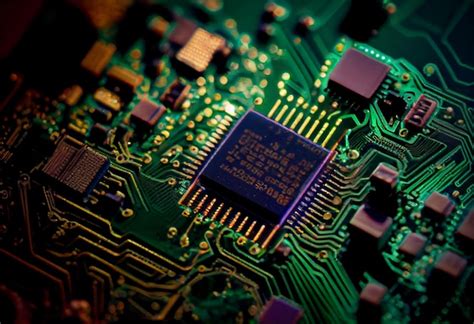 premium photo chip semiconductor close up of computer circuit