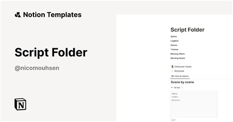 Script Folder Template By Nico Mouhsen Notion Marketplace