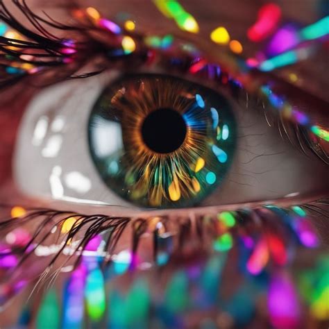 Premium Ai Image Colorful Glass Eyes Ai Generated