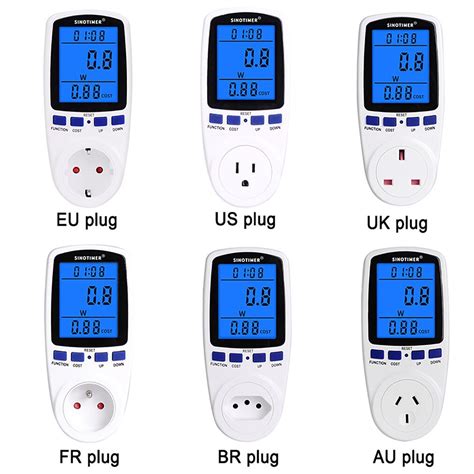 Eu Us Uk Fr Br Au Socket Digital Wattmeter Power C Grandado