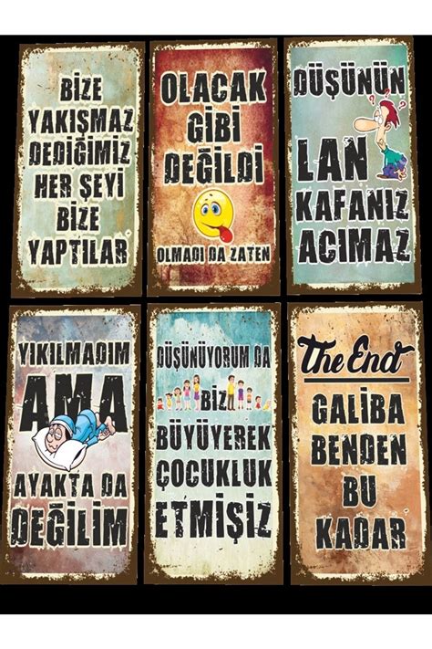 Hayat Poster Retro Ahşap Poster 6lı 20 X 10 Cm Fiyatı Trendyol
