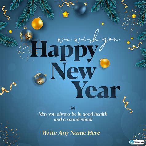 Beautifully Decorated Online Happy New Year Greeting Card