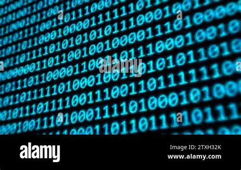 Binary Code Program Digits On Digital Computer Monitor Screen 4K