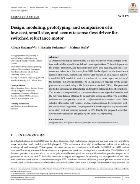 Pdf Design Modeling Prototyping And Comparison Of A Low‐cost Small‐size And Accurate