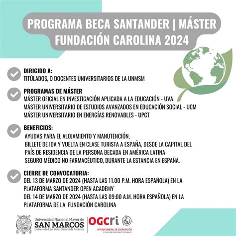 Programa Beca Santander Máster Fundación Carolina 2024 Ogcri