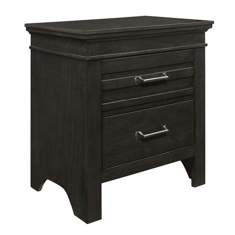 Latitude Run® Bedroom Nightstand In Charcoal Gray With Veneer Covering