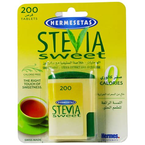Hermesetas Stevia Sweetener Tablets 200 Count Zero Calorie Dispenser