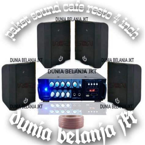 Jual Paket Sound System Audio Cafe Restoran Amplifier 4 Unit Speaker Shopee Indonesia
