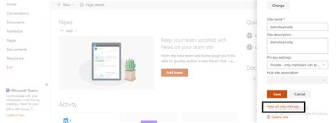 how to hide the left navigation in team sites