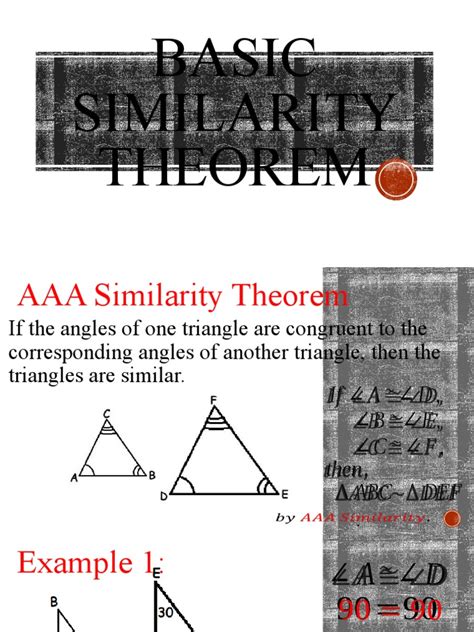 Basic Similarity Theorems Pdf Classical Geometry Teaching Mathematics