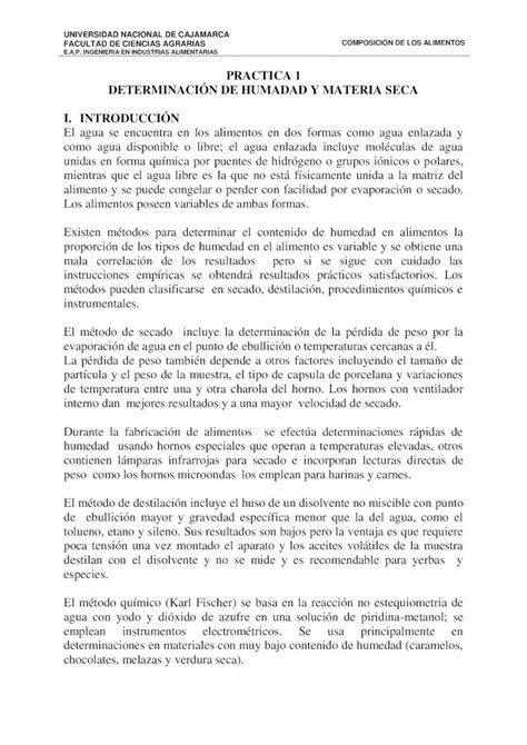 Pdf Determinacion De La Humedad Dokumentips