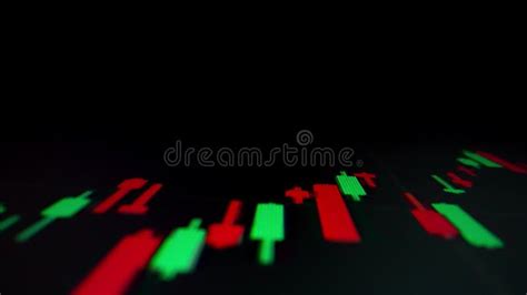 Closeup Macro Shot Movement Of Growing Stock Graph Displayed On Led