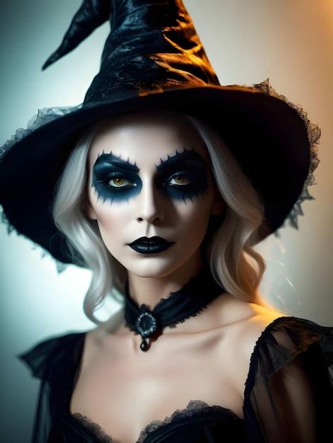 Premium Ai Image Beautiful Woman In Witch Costume With Halloween