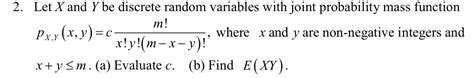 solved let xand y be discrete random variables with joint