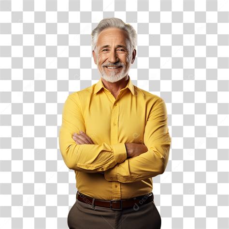 Homem de Amarelo os Braços Cruzados PNG Transparente download
