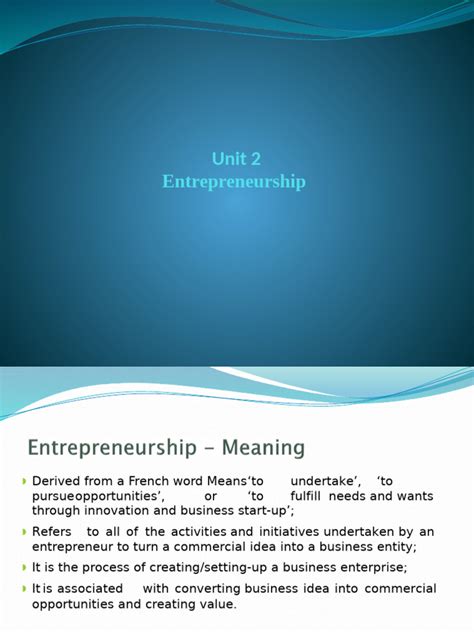 Revised Unit 2 Entrepreneurship Pdf Entrepreneurship Economies