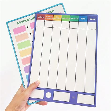 Dry Erase Multiplication Division Chart Practice White Board Easy To