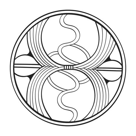 Vector Icon With Symbol Of Cucuteni Trypillia Culture Ornaments Stock