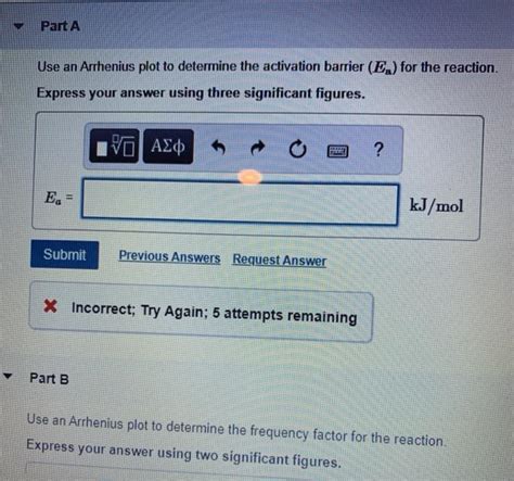solved use an arrhenius plot to determine the activation
