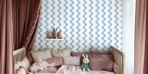 Blue Wave Stripes Wallpaper For Modern Homes