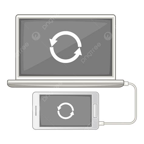 Synchronized Vector Hd Images Devices Synchronization Icon Cartoon