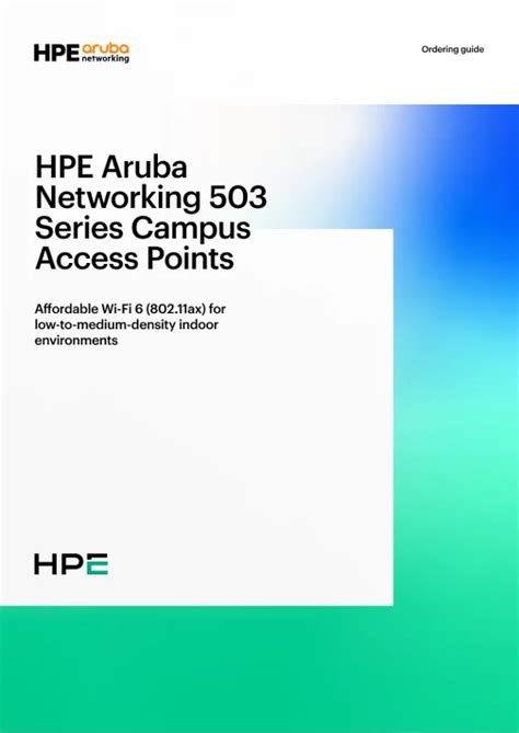 Hpe Aruba Networking 503 Series Campus Access Points