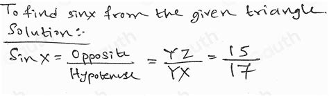 Solved 1 Given The Rt Delta Xyz With Sides 8 15 And 17 As Shown
