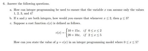 Solved Answer The Following Questions A How Can Integer Chegg