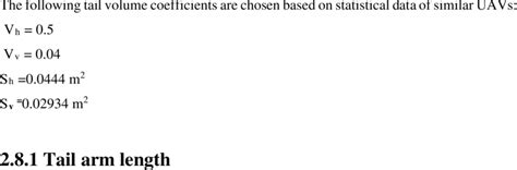 2 Tail Volume Coefficient Download Table