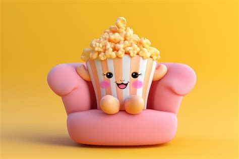 귀여운 3d 팝콘 캐릭터 이미지 Freepik에서 무료 다운로드