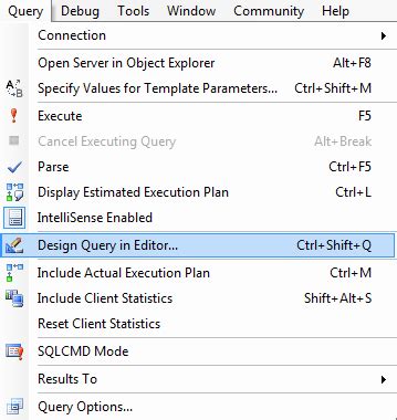Design Query In Editor SQL Server 2008 R2 MindStick