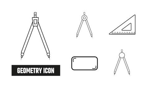 Premium Vector Geometry Lineal Icon Symbol Vector Black Outline