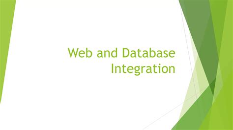 Database And Web Integration Pptx Databases Computer Software And Applications