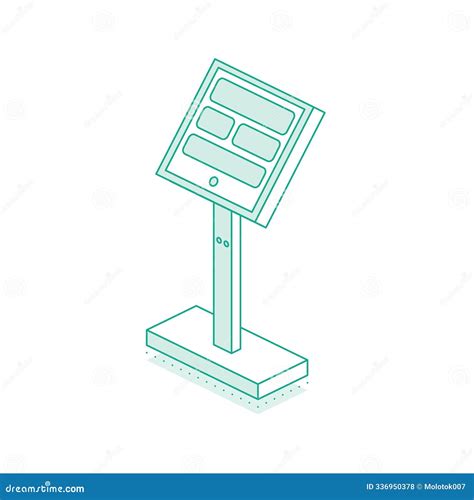 Isometric Interactive Kiosk Self Service Terminal In Subway Or On
