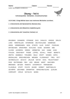 Klassenarbeiten Und Bungsbl Tter Deutsch Grundschule Klasse Kostenlos Zum Ausdrucken