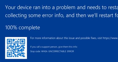 solucionar el error whea uncorrectable error en windows recurso
