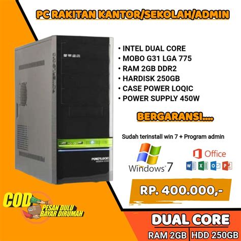 Jual PC CPU Komputer Dual Core Siap Pakai Shopee Indonesia