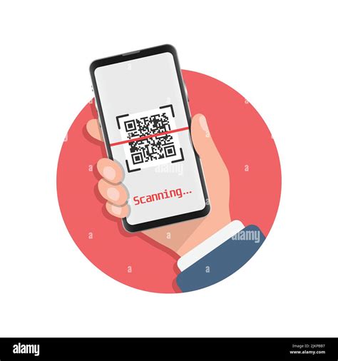 Qr Code Scan Illustration In Flat Style Mobile Phone Scanning Vector Illustration On Isolated