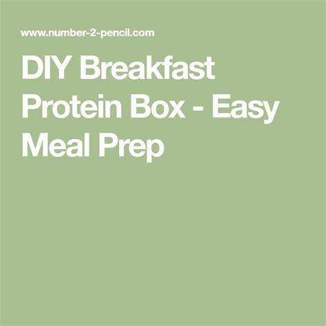 Diy Breakfast Protein Box Easy Meal Prep Diy Breakfast Protein