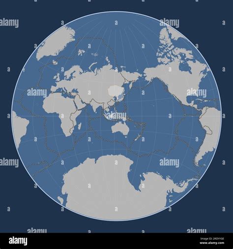 Amur Tectonic Plate On The Solid Contour Map In The Lagrange Projection Centered Meridionally